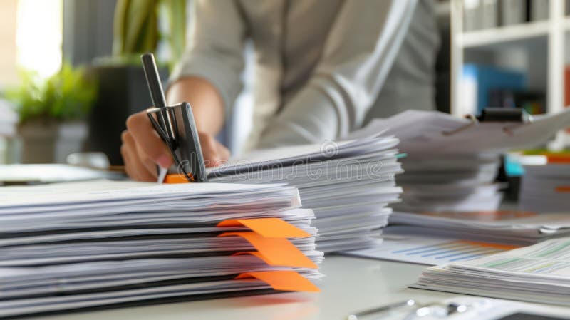 The Paperwork on the Desk. AI Generated Stock Image - Image of ...