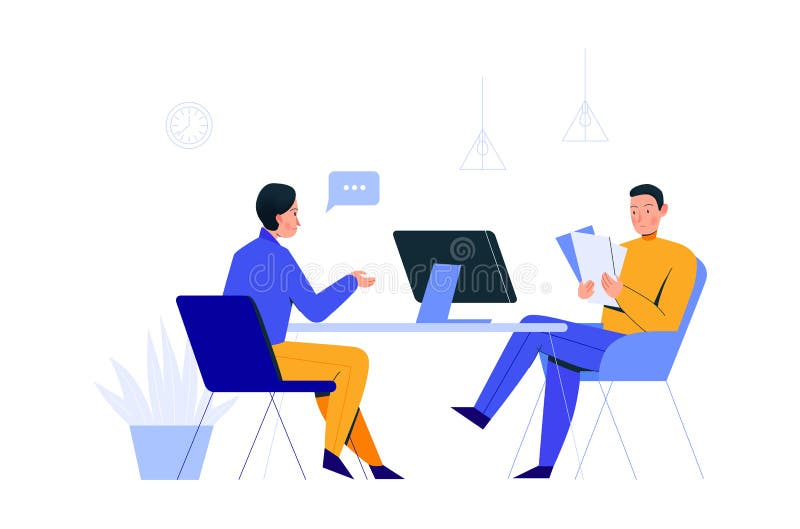 Office Discussion Cartoon Style Illustration Stock Vector ...