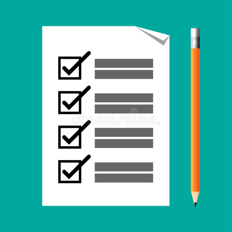 Paperwork List on Blue Background. Vector Illustration Stock Vector ...