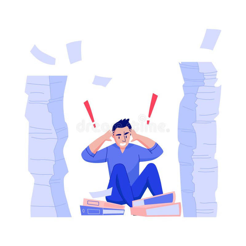 Paperwork Management Flat Composition Stock Vector - Illustration of ...