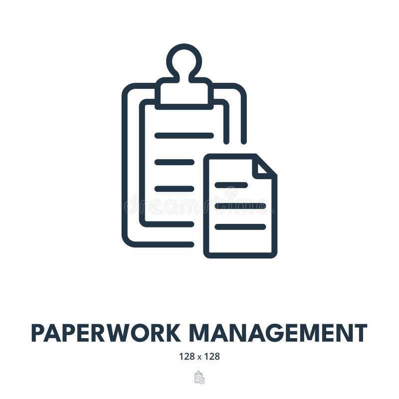 Paperwork Management Icon. Documentation, Document, Office. Editable ...