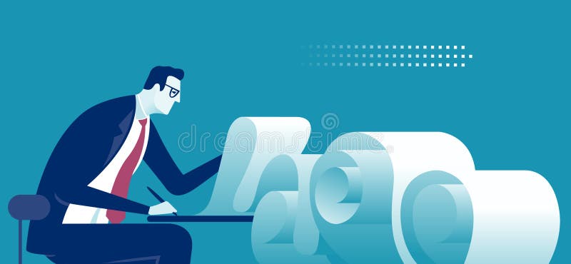 Paperwork. Manager and Long Check List. Stock Vector - Illustration of ...