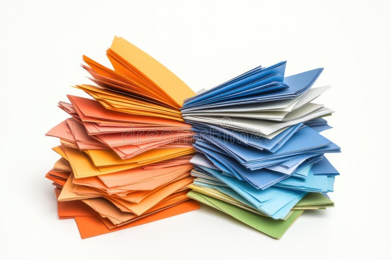 Paperwork Old Document on White Background Large Pile of Waste Paper ...