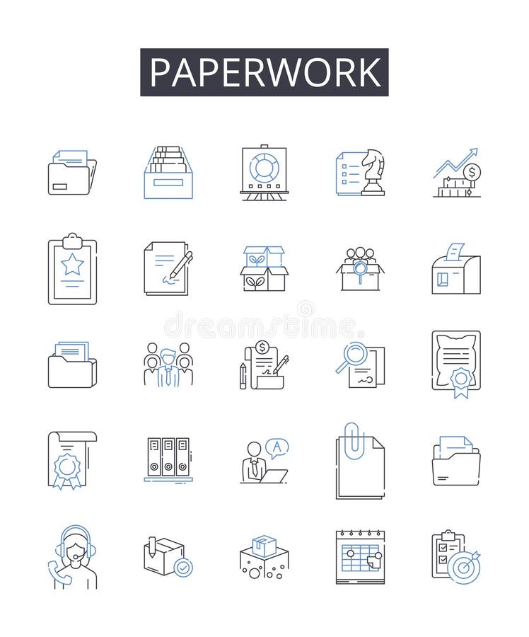 Paperwork Line Icons Collection. Education, Development, Learning ...