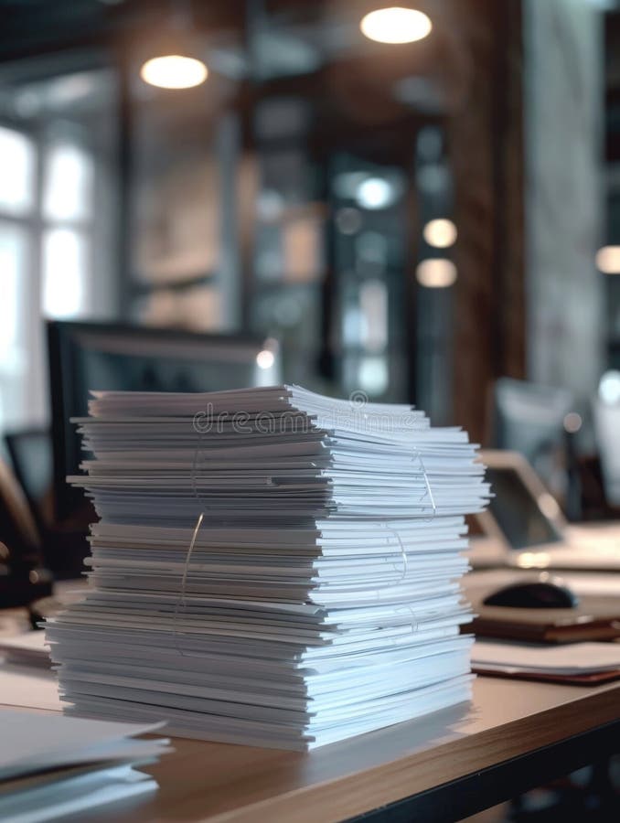 Paperwork Pile on Office Desk Stock Image - Image of pile, papers ...