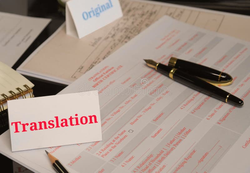 Paperwork on Table in Office Stock Photo - Image of translate ...