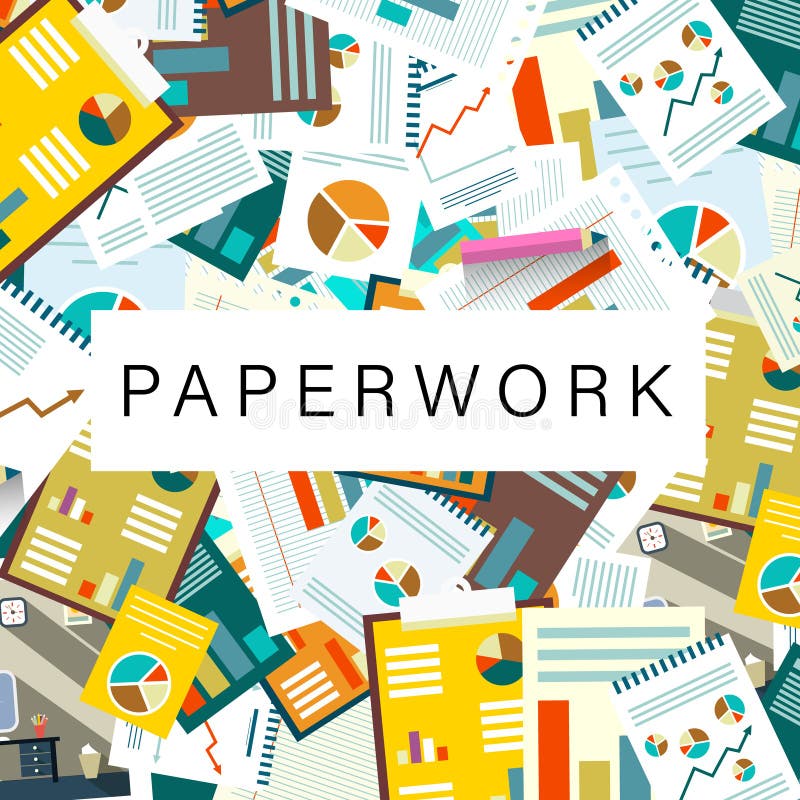 Paperwork Background. Top View Forms, Tax and Documents on Table with ...