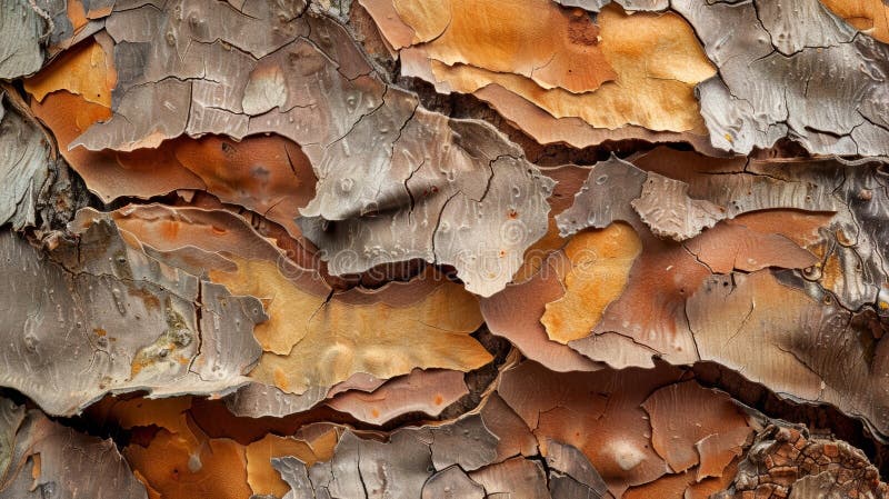 The Papery and Peeling Layers of Bark Create a Jagged and Torn Texture ...