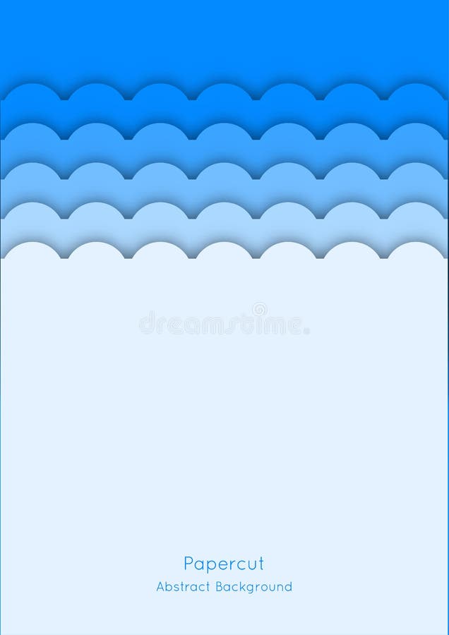 Abstract Paper-cut Background, Half Circle Shape, Light Blue Tone Stock ...