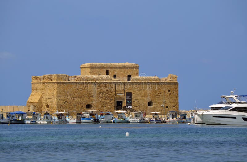 Paphos Castle in Cyprus editorial image. Image of landmark - 121264030