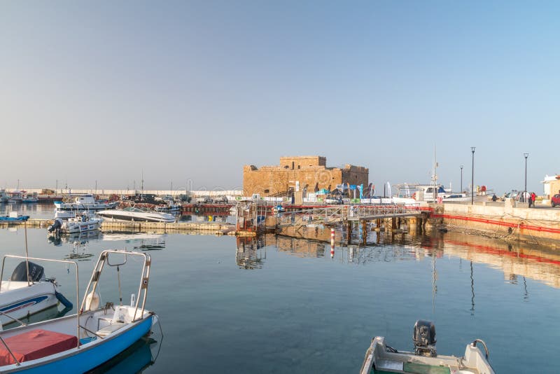 View of Paphos Harbour with Boats Editorial Photo - Image of ...