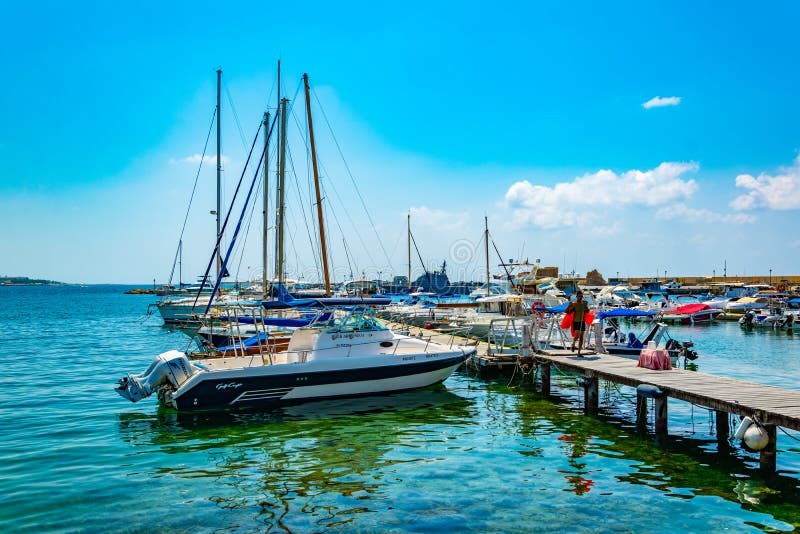 PAPHOS, CYPRUS, AUGUST 18, 2017: View of a Port in Paphos, Cyprus ...
