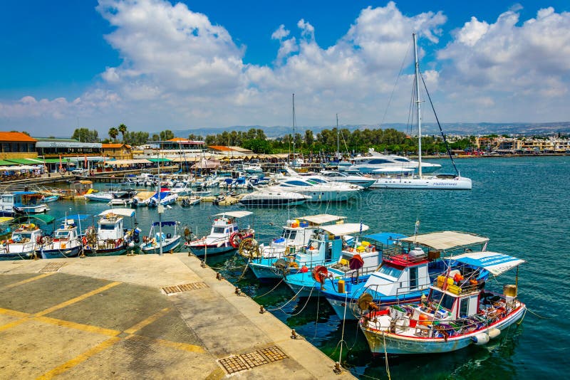The Port Of Paphos On A January Day Editorial Image - Image of port ...