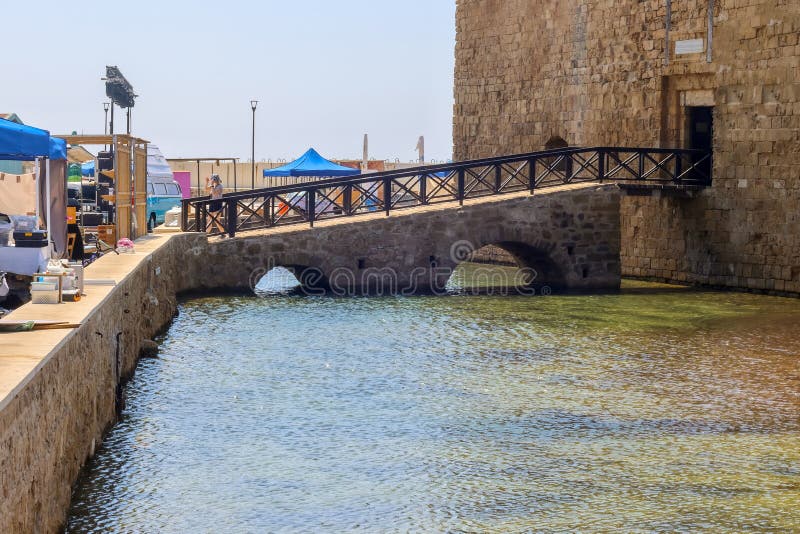 Paphos Cyprus Castle stock photo. Image of mediterranean - 257090304