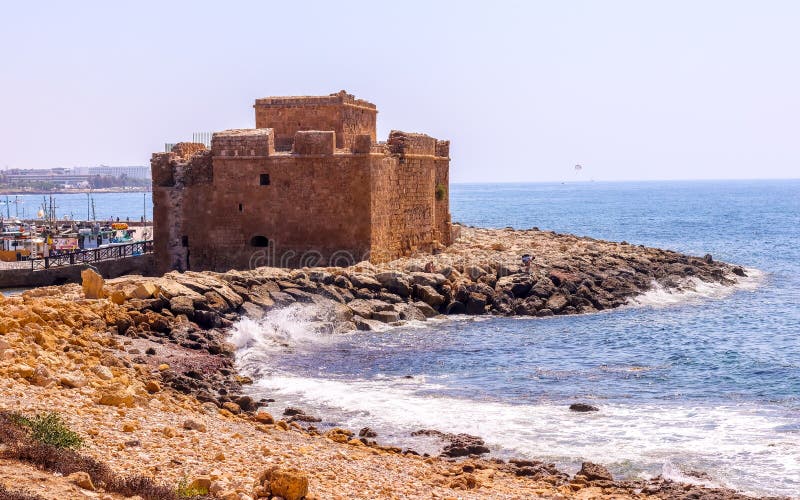Paphos Cyprus Castle stock image. Image of tour, travel - 257102397