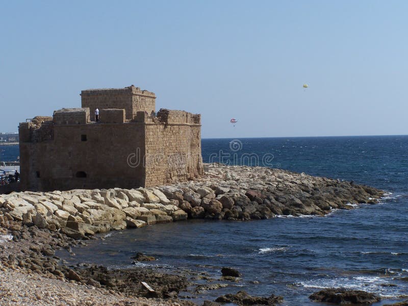 Paphos Fort stock photo. Image of history, bridge, architecture - 5142528