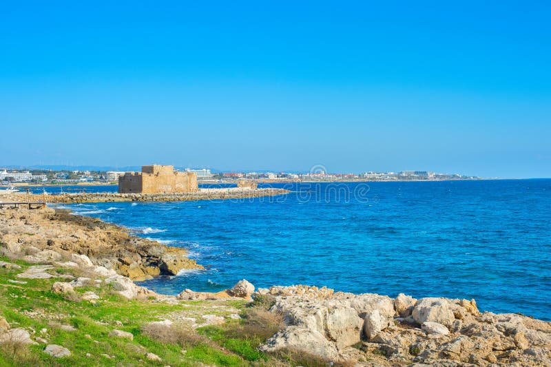 Paphos Harbour Castle. Paphos, Cyprus Stock Image - Image of view ...