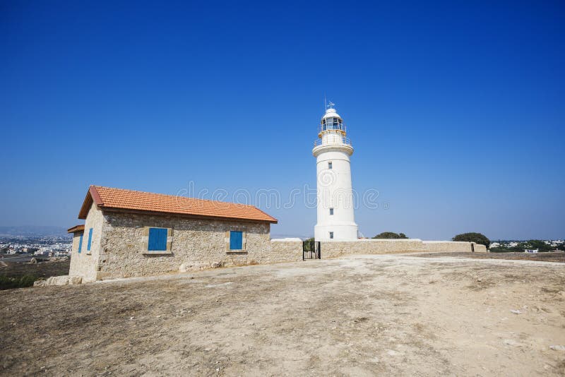 The Paphos Lighthouse. Cyprus Landmark Stock Image - Image of ...