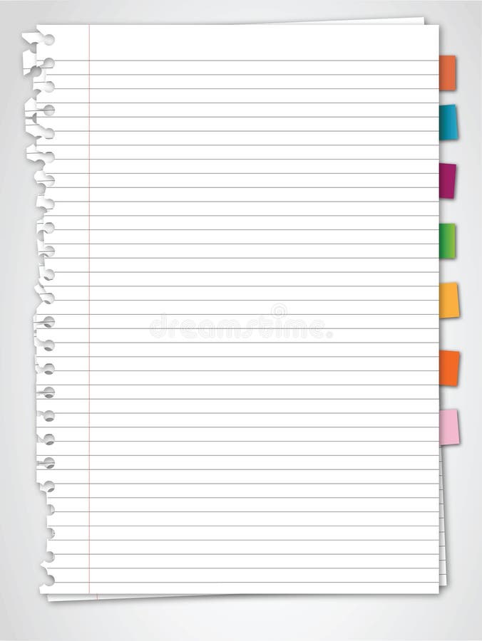 Papier De Note Avec Le Signet Illustration de Vecteur - Illustration du ...