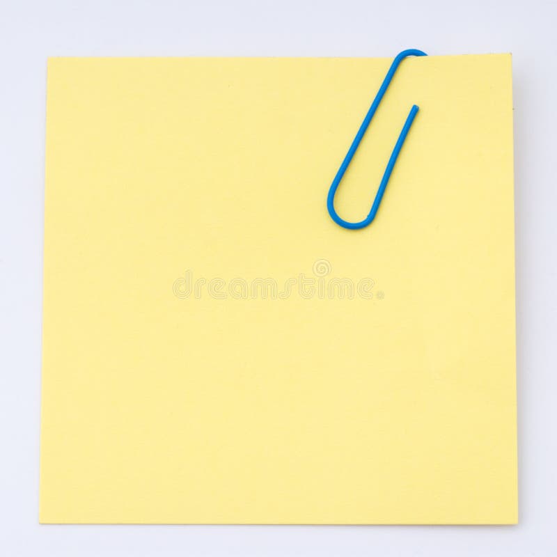 Papier De Note Jaune Avec Le Trombone Image stock - Image du liste ...