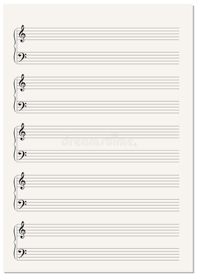 Feuille De Musique A4 Avec La Barre De Note Avec La Clef Triple Sur Le ...