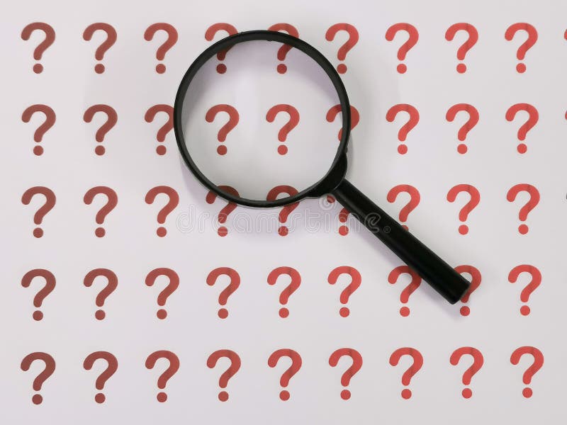 Papier Mit Fragezeichen Und Lupe. Stockbild - Bild von konzept, problem ...