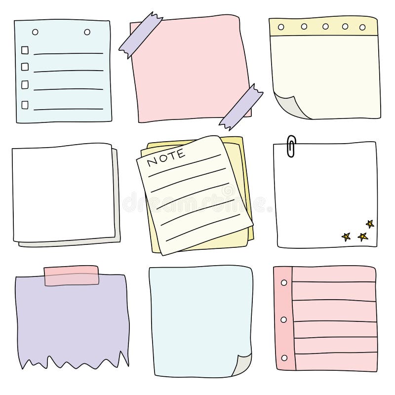 Papier Peint à La Main Doodmessage Note Collante Illustration de ...