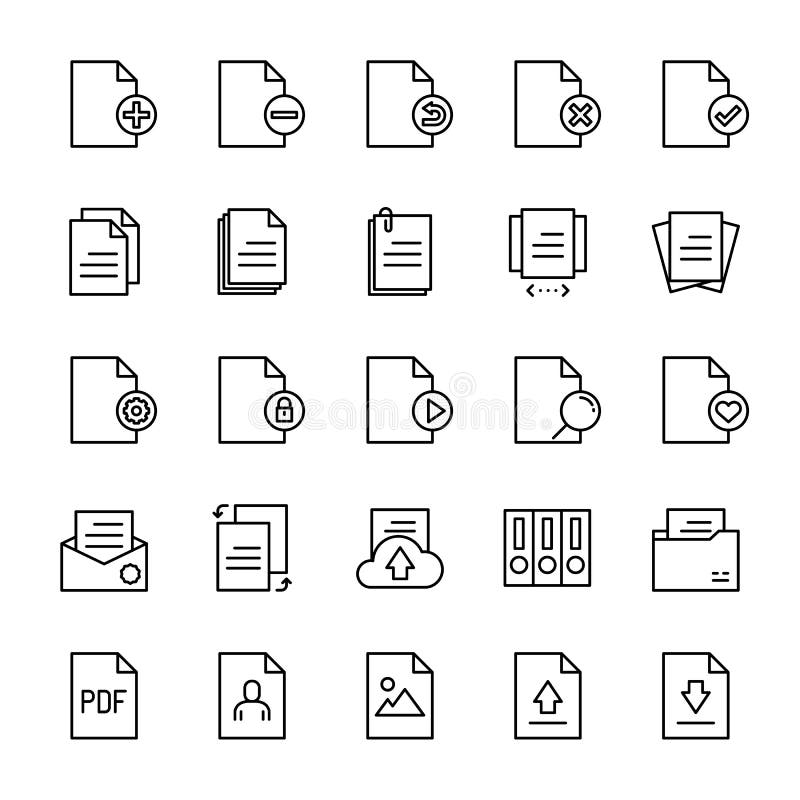 Papier- Und Form25 Linie Symbole Vektor Abbildung - Illustration von ...