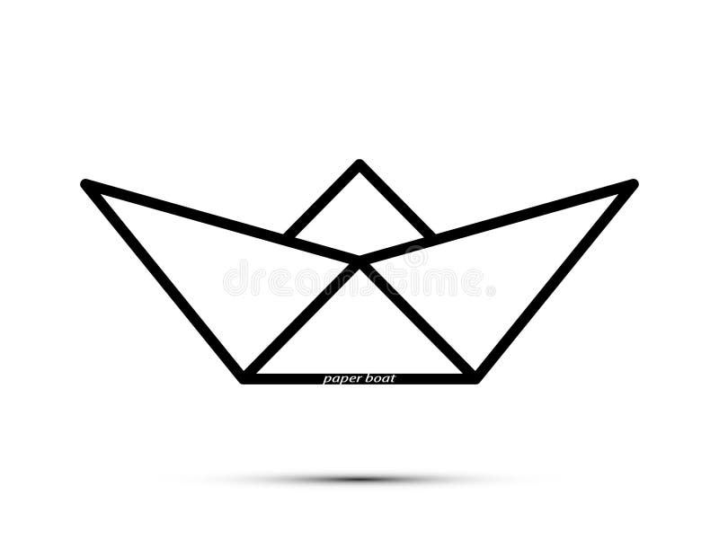 Papierboot mit einem Segel vektor abbildung. Illustration von graphik ...
