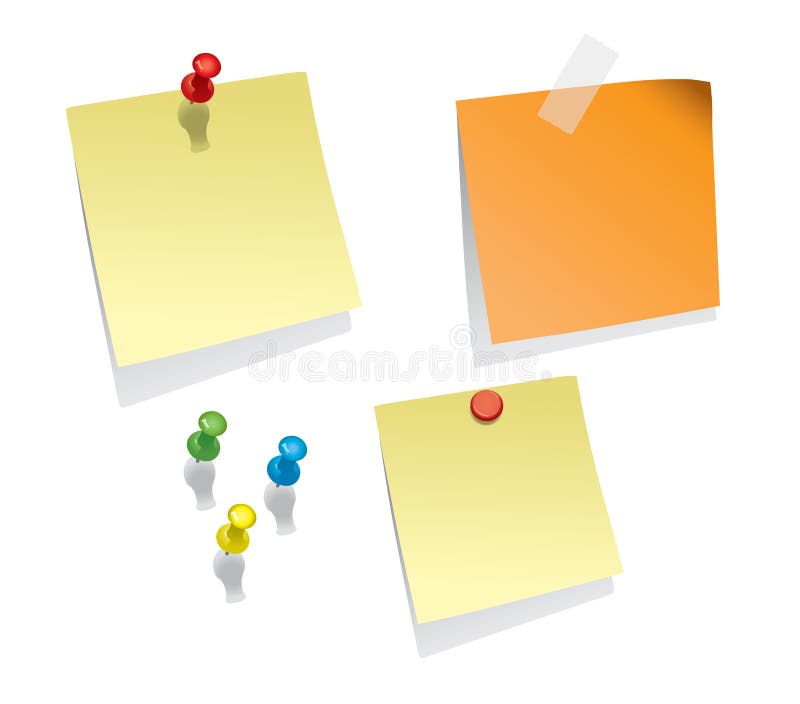 Ensemble De Feuilles De Couleur De Papiers De Note Quatre Notes ...