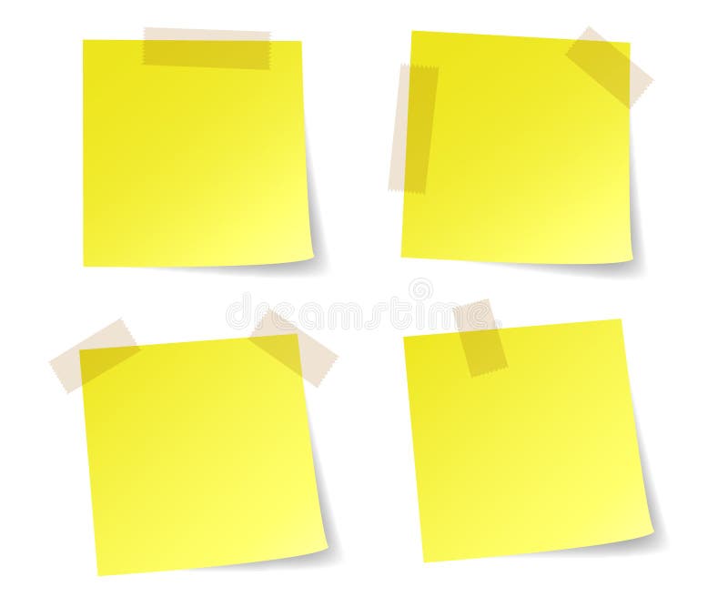 Notes Jaunes De B?ton D'isolement Sur Le Fond Blanc Pour Faire L ...