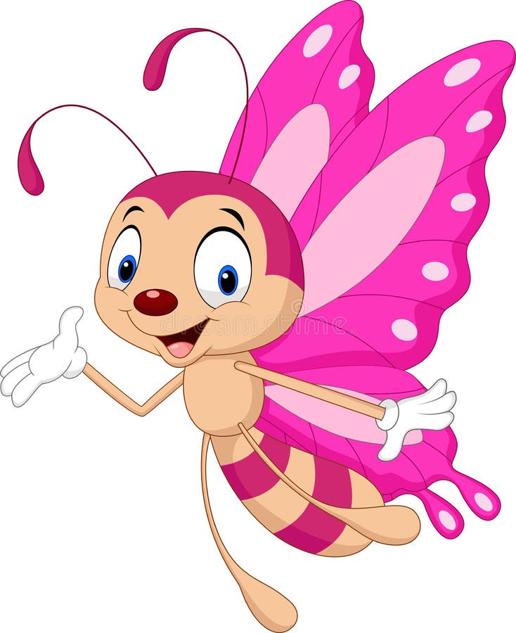 Personnage De Dessin Animé Drôle De Papillon Illustration Stock ...