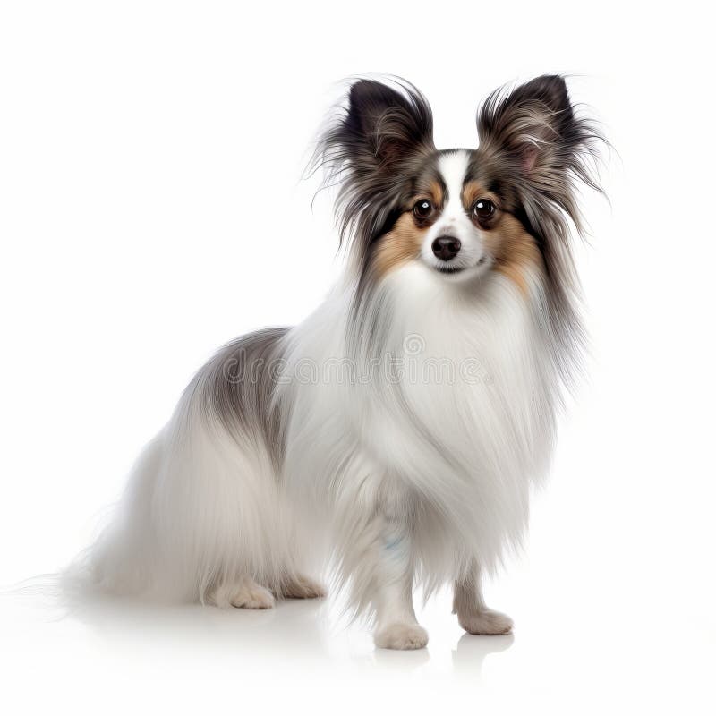 Papillon Full Body Facing Forward Clear White Background,generated with ...