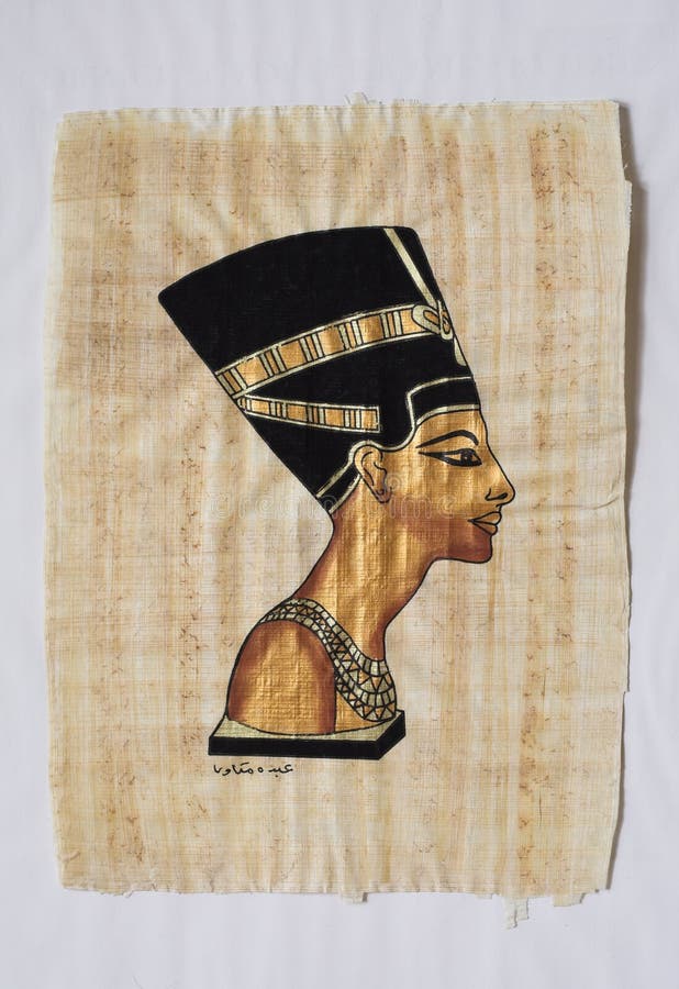 Rainha Cleopatra no papiro foto de stock. Imagem de papel - 4052746