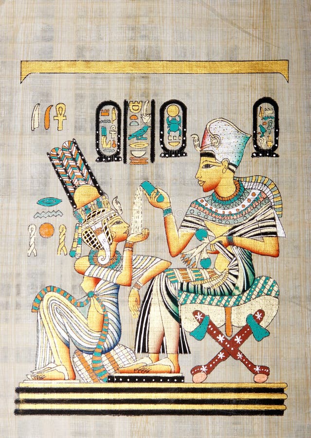 Rainha Cleopatra no papiro foto de stock. Imagem de papel - 4052746