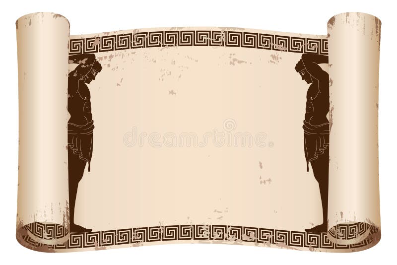 Papiro del griego clásico ilustración del vector. Ilustración de ...