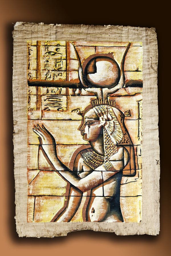 Rainha Cleopatra no papiro foto de stock. Imagem de papel - 4052746