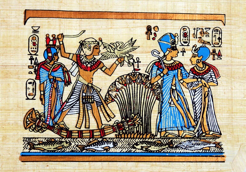 Rainha Cleopatra no papiro foto de stock. Imagem de papel - 4052746