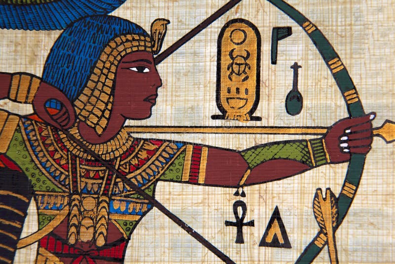 Rainha Cleopatra no papiro foto de stock. Imagem de papel - 4052746