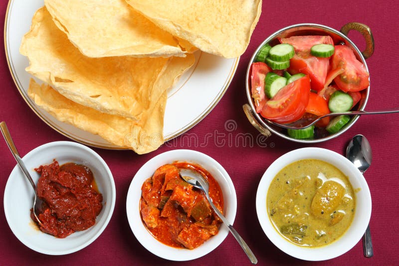 Pappadums and Pickles High Angle Stock Photo - Image of vegetarian ...