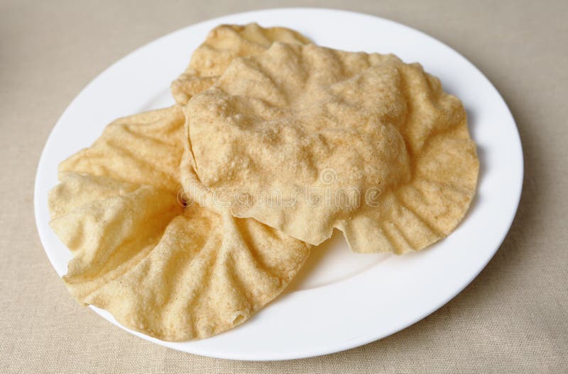 Pappadums on a plate stock image. Image of indian, cooking - 37808551