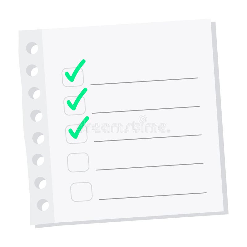 Papper till checklista vektor illustrationer. Illustration av symbol ...