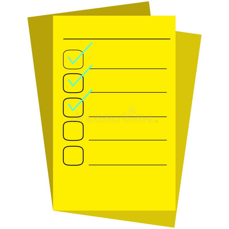 Papper till checklista vektor illustrationer. Illustration av symbol ...