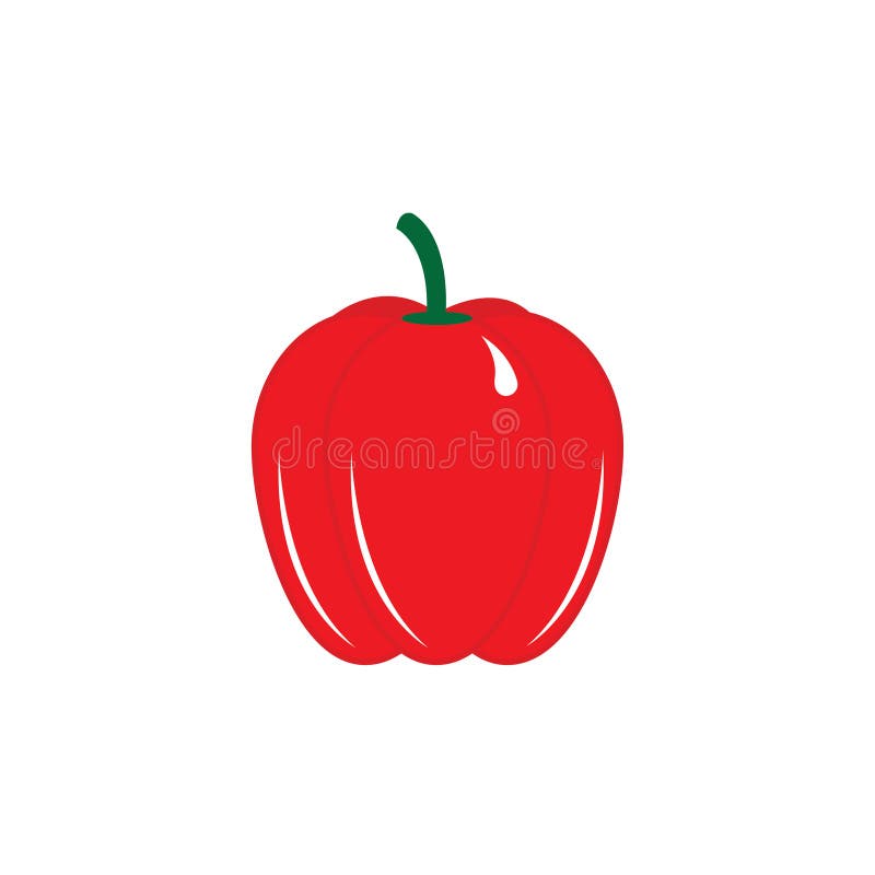 Paprika or Bell Pepper Icon Stock Vector - Illustration of vector ...