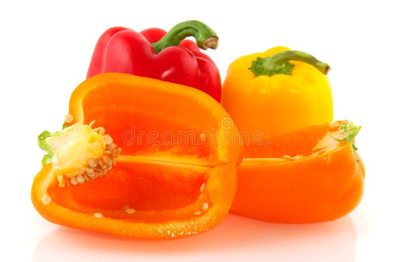Paprika mix stock photo. Image of yellow, isolated, food - 12532338