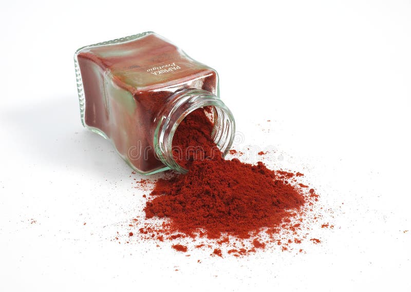 Paprika Powder, Capsicum Annuum, Spice Against White Background Stock ...