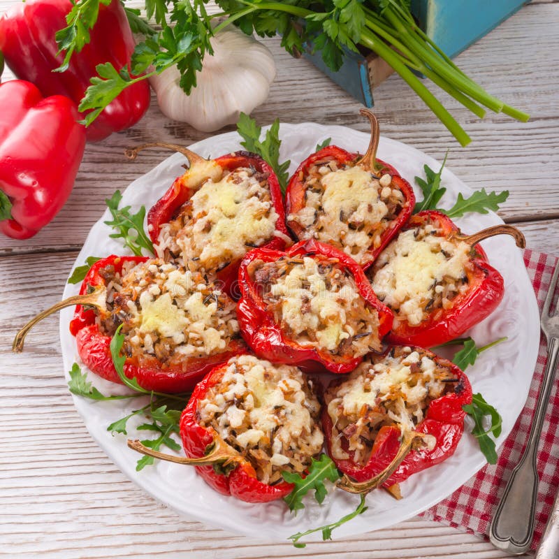 Paprika with rice fullly stock photo. Image of cooked - 38671742