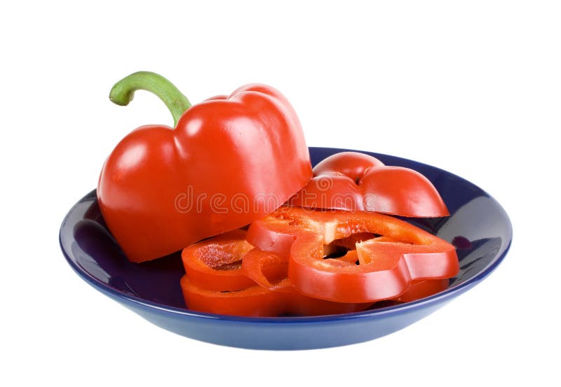 Paprika Slices on the Plate Stock Image - Image of helathy, paprika ...