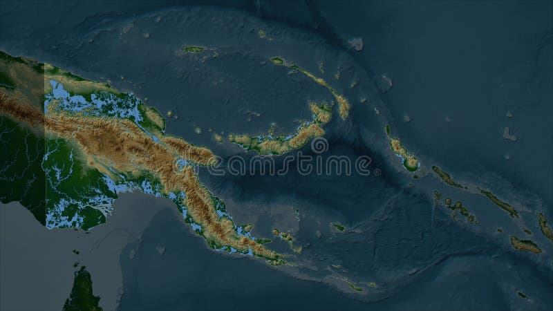 Papua New Guinea Highlighted. Physical Stock Illustration ...