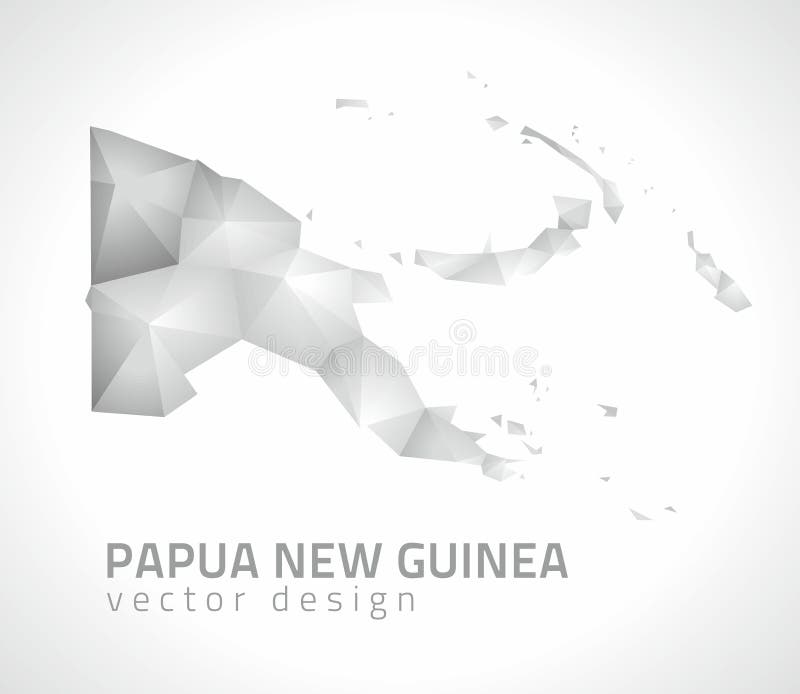 Papua New Guinea Vector Polygonal Grey and Silver Triangle Map Stock ... Papua New Guinea Vector Polygonal Grey and Silver Triangle Map Stock ...